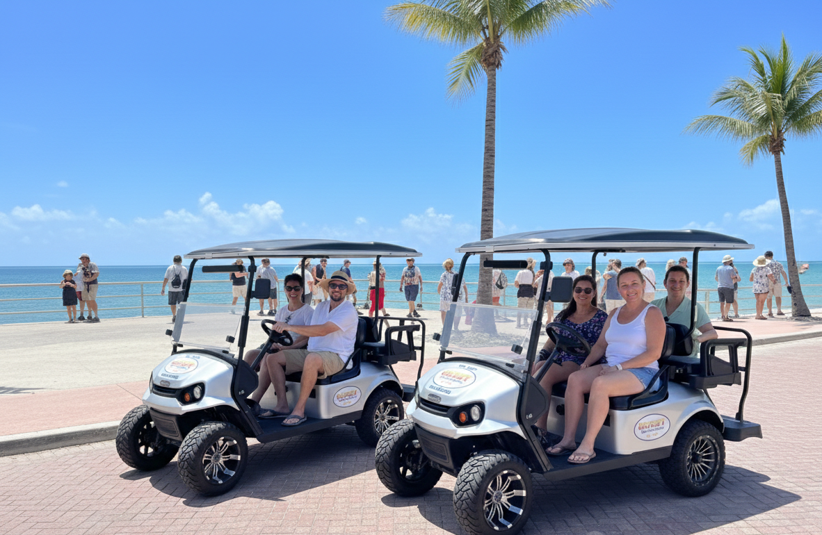 Can you drive golf carts on sidewalks in Key West? | Sunset Watersports
